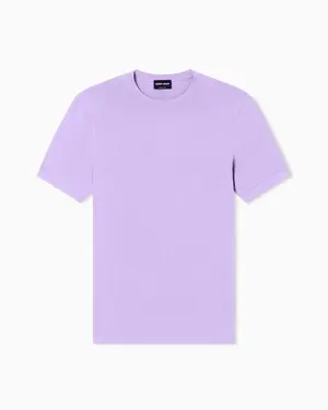 Giorgio Armani Crew-neck T-shirt In Stretch Viscose Jersey - Pink