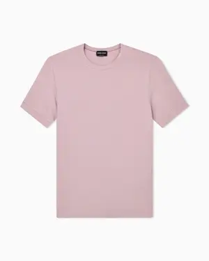 Giorgio Armani Crew-neck T-shirt In Stretch Viscose Jersey - Pink
