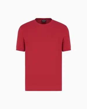 Giorgio Armani Crew-neck T-shirt In Stretch Viscose Jersey - Red