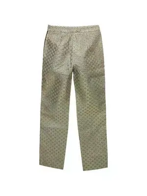 Maje Silver-tone Floral-jacquard Straight-leg Trousers