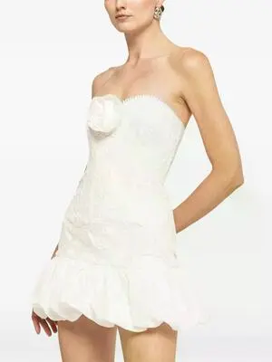 NISSA Strapless Mini Lace Dress With Corset Back