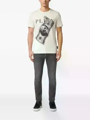 Philipp Plein Jersey T-shirt Dollar - Neutrals