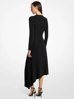Michael Kors Stretch Matte Jersey Asymmetrical Midi Dress