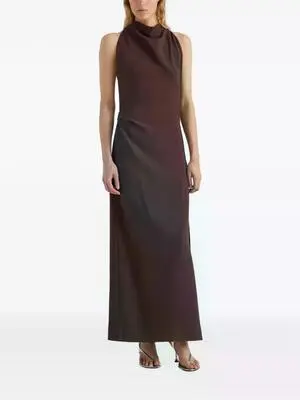 Proenza Schouler Selena Twist Back Dress In Matte Double Crepe - Brown