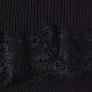 SKIMS Lace Mini Dress | Black | | Rib Knit