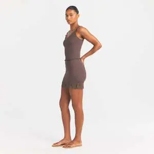 SKIMS Lace Mini Skirt | Deep Neutral | | Rib Knit
