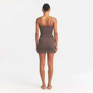 SKIMS Lace Mini Skirt | Deep Neutral | | Rib Knit