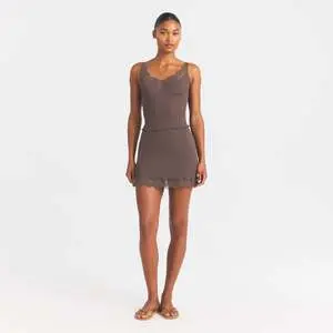SKIMS Lace Cami Top | Deep Neutral | | Rib Knit