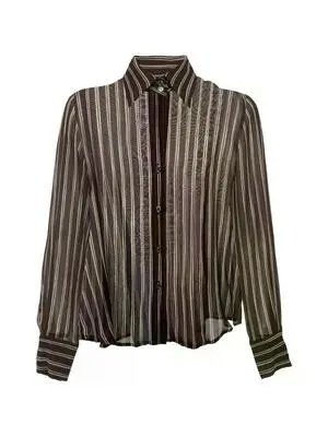 Max Mara Striped Sheer Silk Shirt