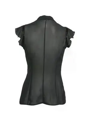 Emporio Armani Beaded Semi-sheer V-neck Shirt