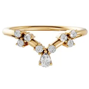 AYA FINE JEWELRY 0.24 Ctw Pear Cut Diamond Engagement Ring In 14k Gold - Yellow