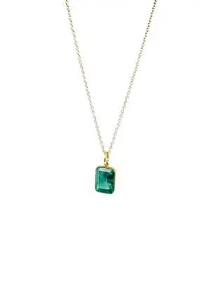LEXI JEWELRY Gold Light Emerald Necklace - Green