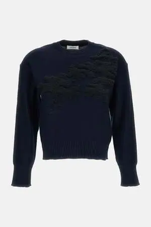 Erdem Floral Jacquard Merino Wool Cropped Sweater