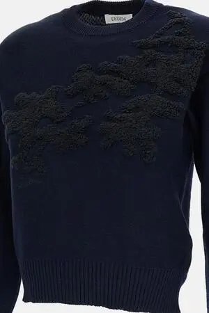 Erdem Floral Jacquard Merino Wool Cropped Sweater