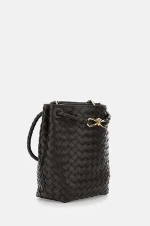 Bottega Veneta Woven Leather Bucket Bag - Black