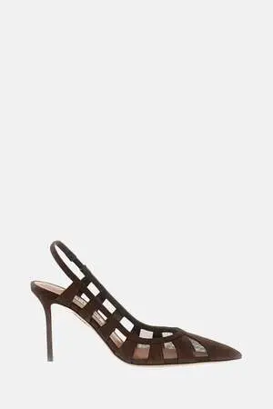 AQUAZZURA Screen Pump 85 Suede Slingback Heels