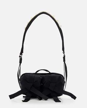 Simone Rocha Embellished Bow Messenger Bag - Nero