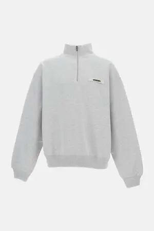 Jacquemus Grosgrain Logo Zip Sweatshirt - Grey