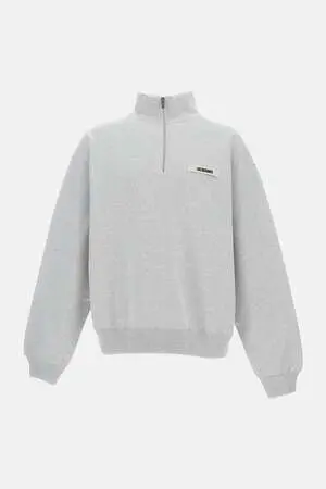 Jacquemus Grosgrain Logo Zip Sweatshirt - Grigio