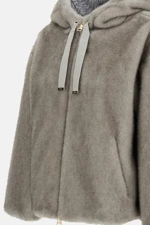Herno Faux Fur Bomber Jacket - Grey