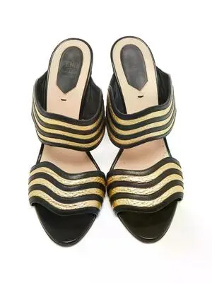 Fendi Hypnosis Metallic Striped Sandals