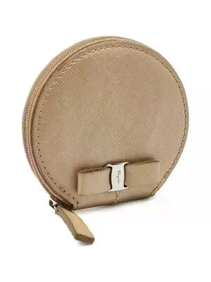 FERRAGAMO Vara Bow Leather Round Coin Purse