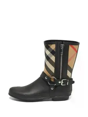 Burberry Check Buckled Boots
