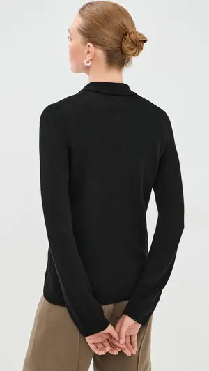 THE ELDER STATESMAN Laurel Cashmere Polo Sweater