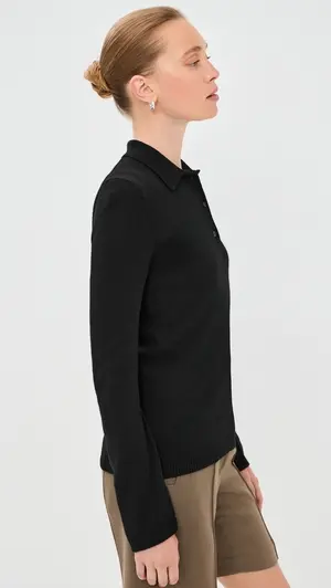 THE ELDER STATESMAN Laurel Cashmere Polo Sweater