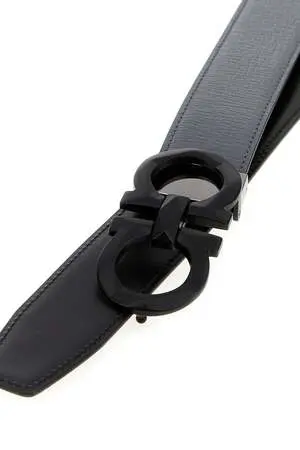 FERRAGAMO Dark Leather Reversible Belt