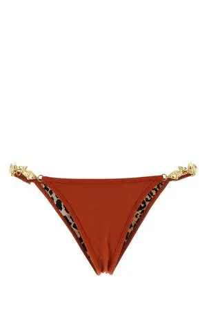 REINA OLGA Coral Stretch Nylon Splash Bikini Bottom - Red