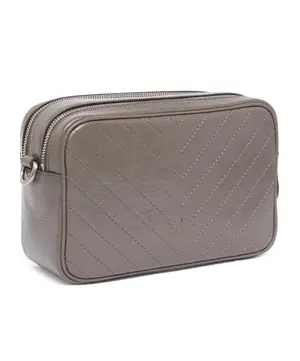 Pinko Medium Chevron Leather Camera Bag With Strap