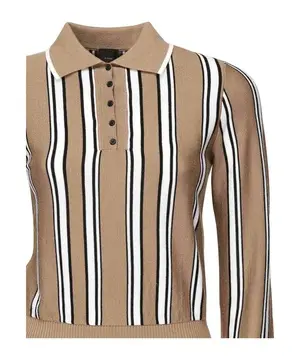 Pinko Striped Polo-neck Cardigan