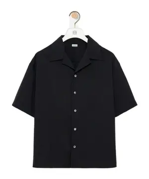 Loewe Short-sleeve Wool Shirt - Black