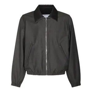 Bottega Veneta Striped Pattern Blouson Jacket - Desert/gray Blend