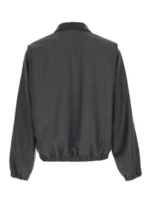 Bottega Veneta Striped Pattern Blouson Jacket - Desert/gray Blend