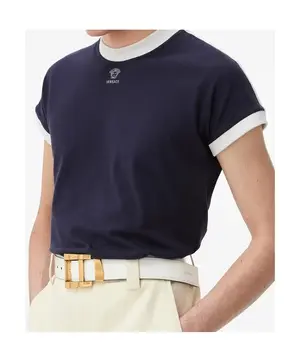 Versace Embroidered-logo Stretch Cotton-jersey Slim T-shirt