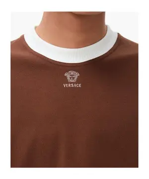Versace Embroidered-logo Stretch Cotton-jersey Slim T-shirt
