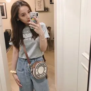 Burberry Round Logo Print Shoulder Bag