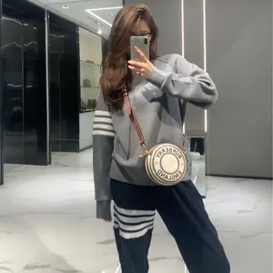 Burberry Round Logo Print Shoulder Bag
