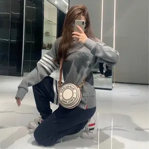 Burberry Round Logo Print Shoulder Bag