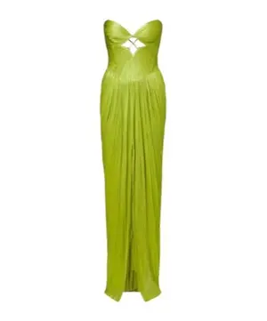 MARIA LUCIA HOHAN Stephanie Metallic Silk Tulle Gown - Green