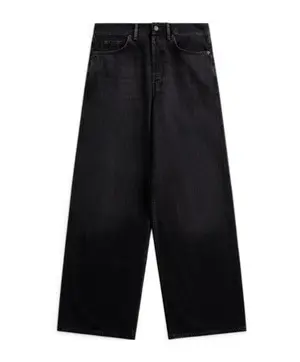 Acne Studios Denim Trousers With Belt Loops - Black