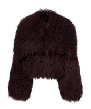 Attico Thick Lamb Wool Coat - Black
