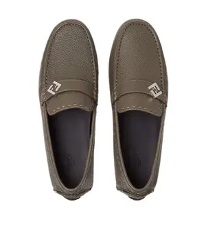 Fendi Khaki Leather Drivers