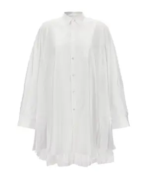 Junya Watanabe Pleated Shirt Dress - White