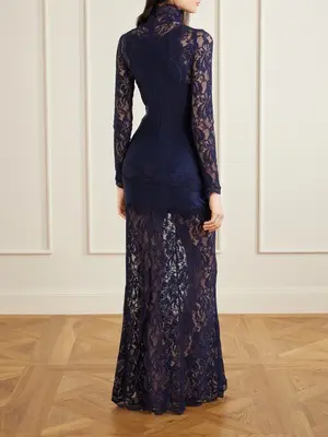 Rabanne Long-sleeved Lace Maxi Dress