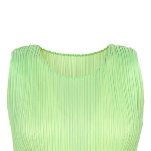 Issey Miyake Sleeveless Pleated Vest - Green