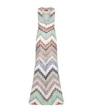 Missoni Striped Metallic Crochet-knit Maxi Dress