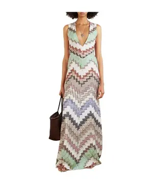 Missoni Striped Metallic Crochet-knit Maxi Dress